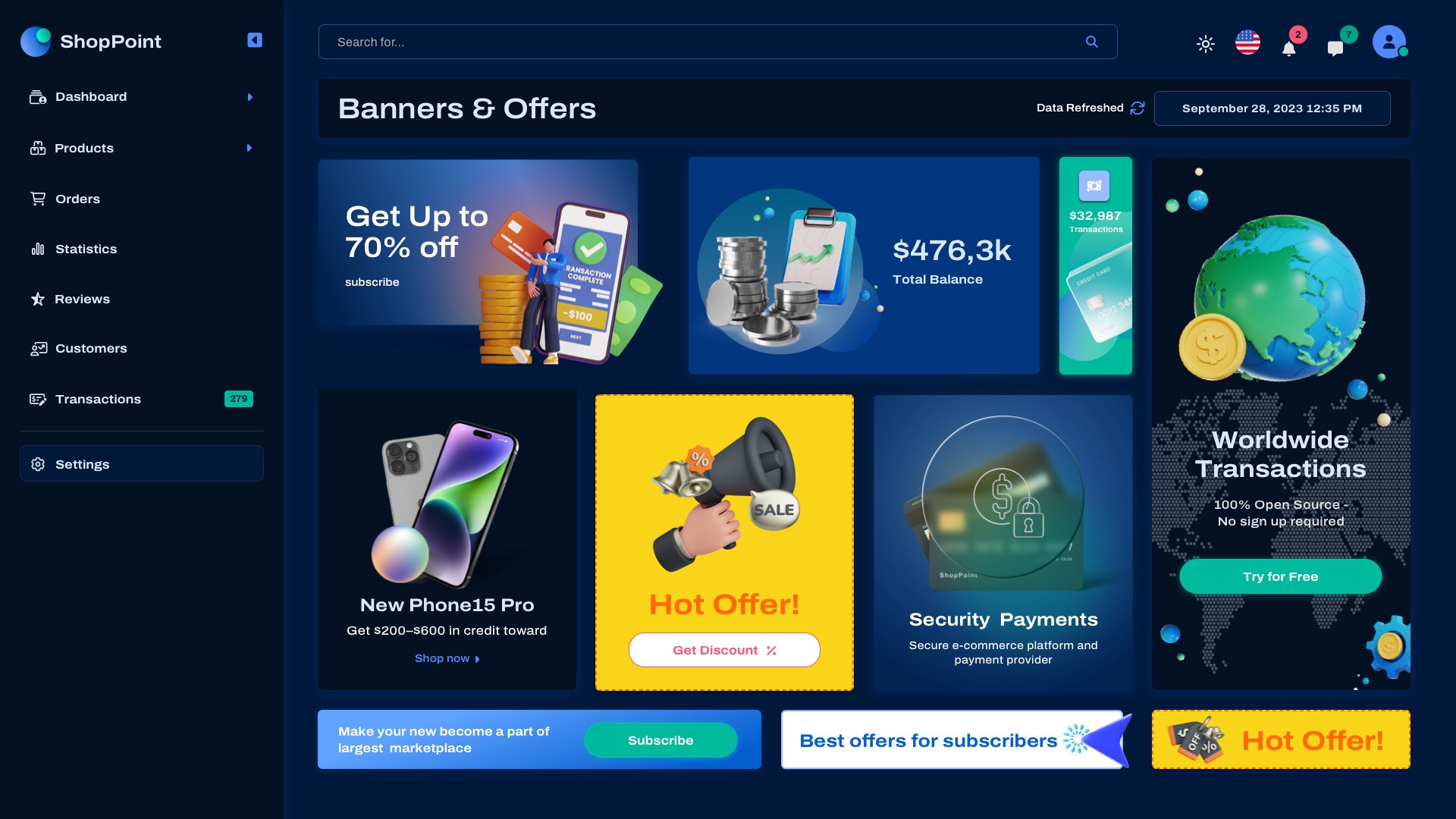 ShopPoint - eCommerce Admin Dashboard ReactJS Template by merkulove